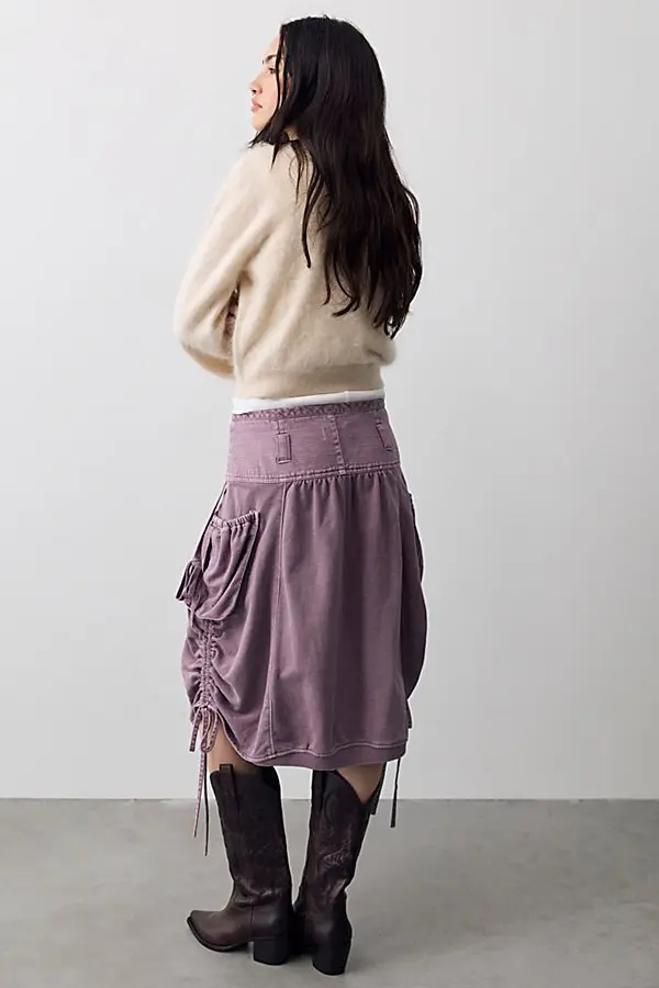 Free People We The Free Knit Midi Skirt - Cool Violet
