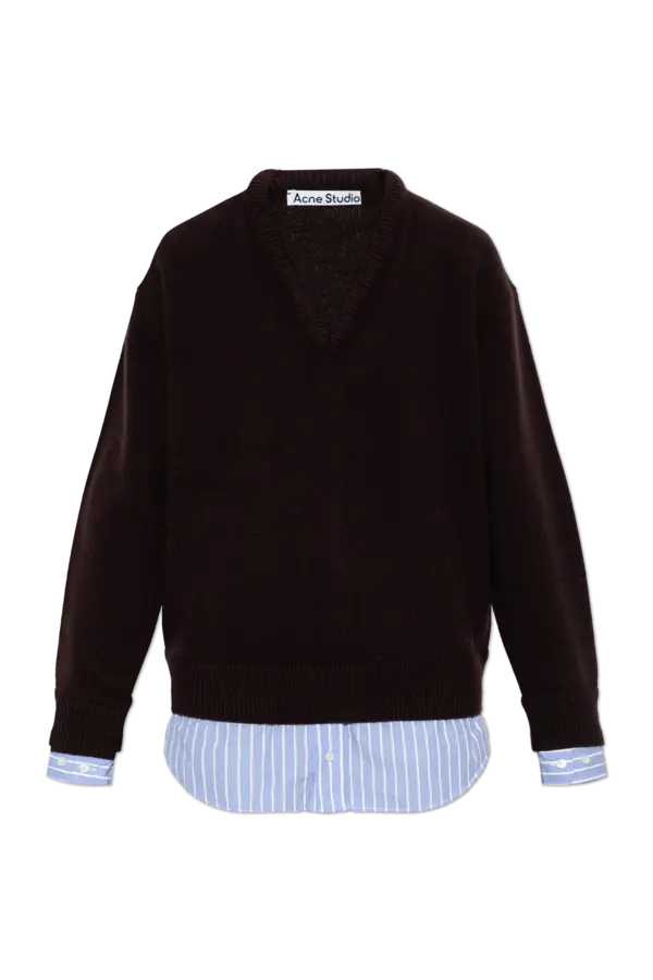 Acne Studios Wool V-neck Sweater - Brown