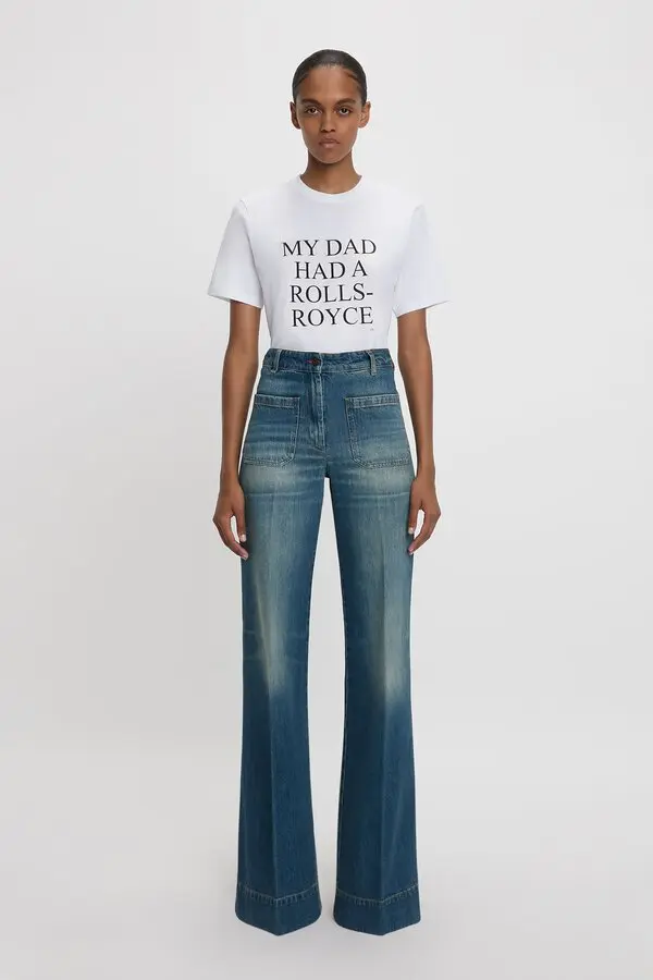Victoria Beckham My Dad Had A Rolls-royce' Slogan T-shirt - White