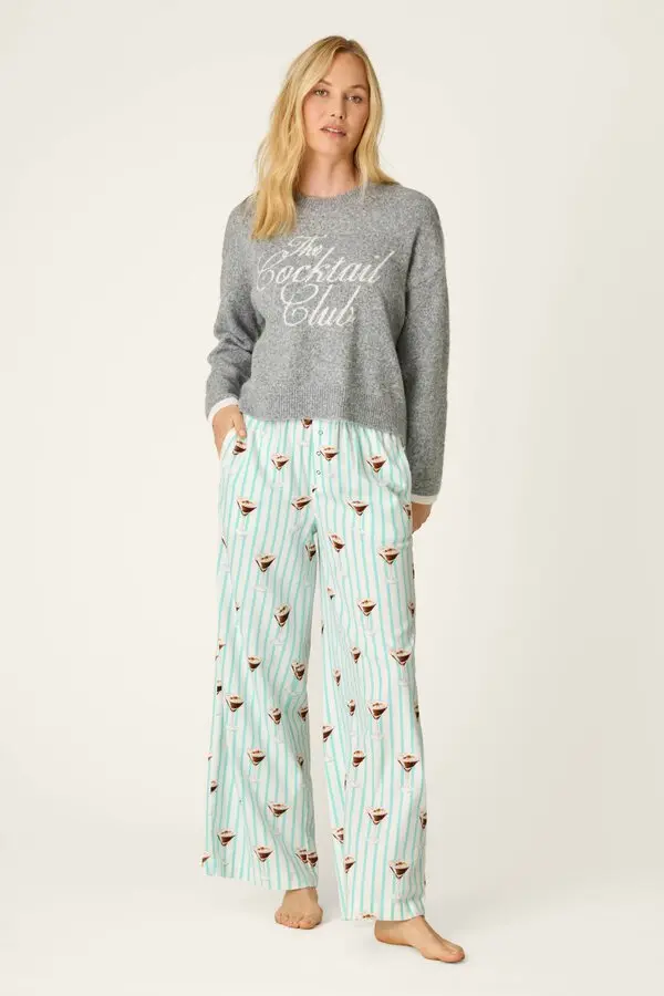 PJ Salvage Espresso Martini Print Flannel Pajama Pants