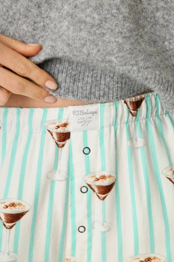 PJ Salvage Espresso Martini Print Flannel Pajama Pants