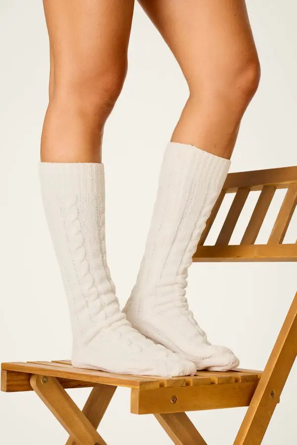 PJ Salvage Cozy Chenille Cable Knit Socks