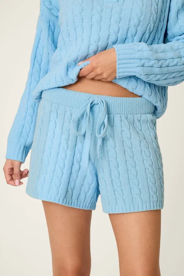 PJ Salvage Cozy Chenille Cable Knit Lounge Shorts