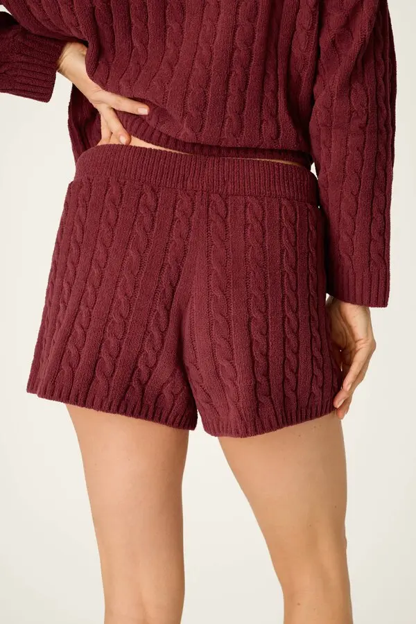 PJ Salvage Cozy Chenille Cable Knit Lounge Shorts