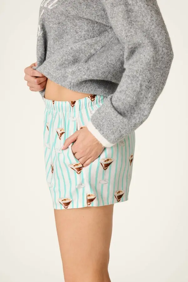 PJ Salvage Espresso Martini Print Flannel Shorts