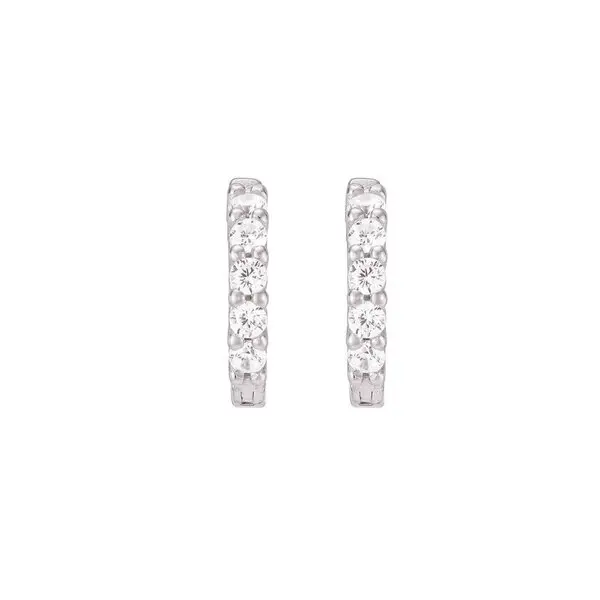 NAZZAR Cz Huggie Hoops - Silver