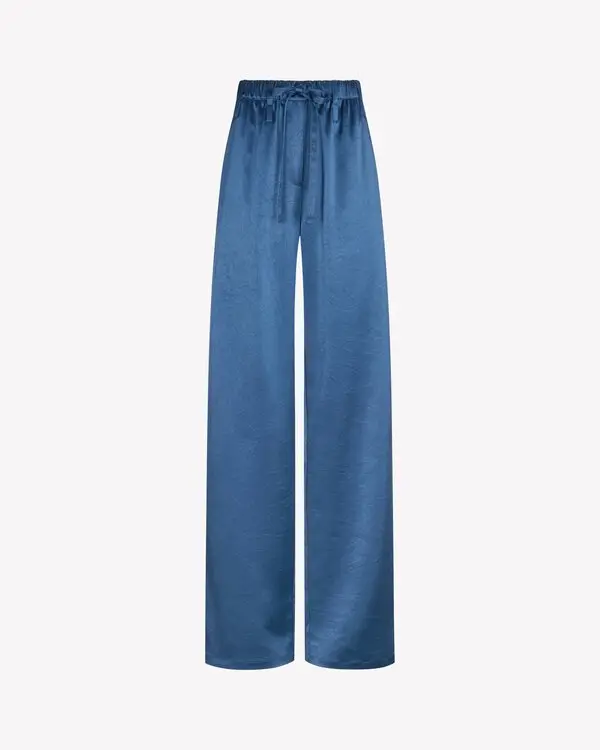 Serena Bute Satin Tapered Jogger - Blue