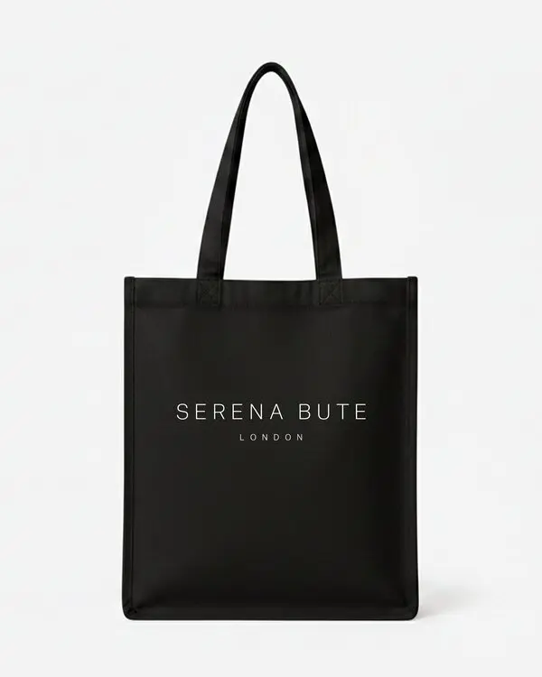 Serena Bute Cotton Tote Bag - Black