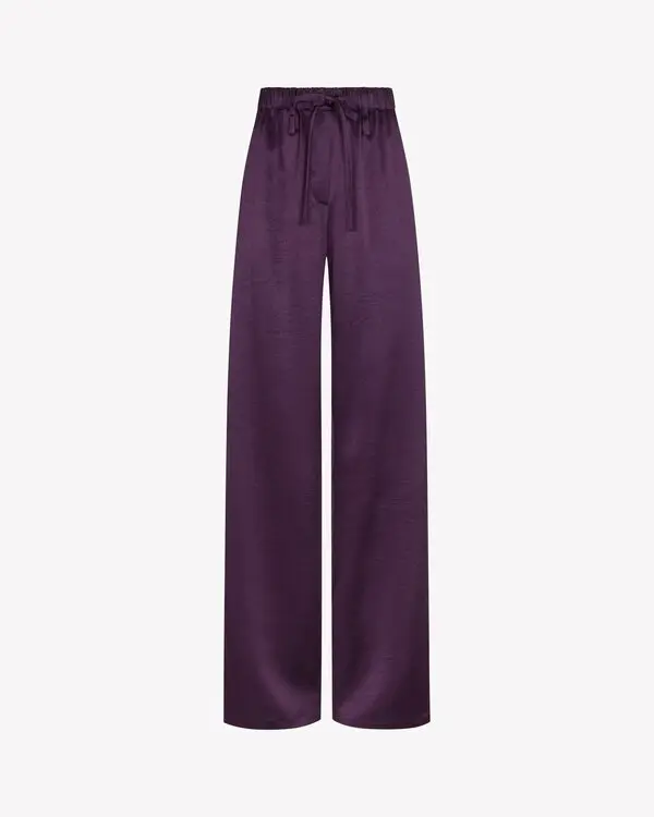 Serena Bute Satin Tapered Jogger - Purple