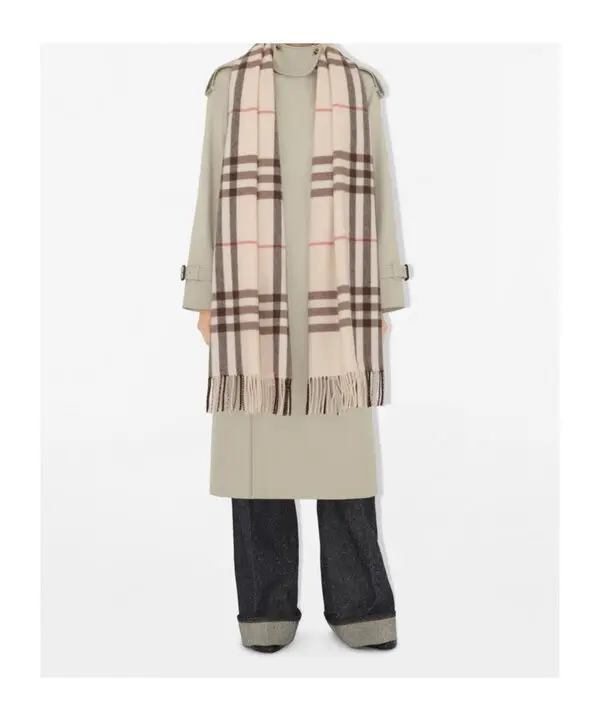 Burberry Checked Fringed-edge Scarf