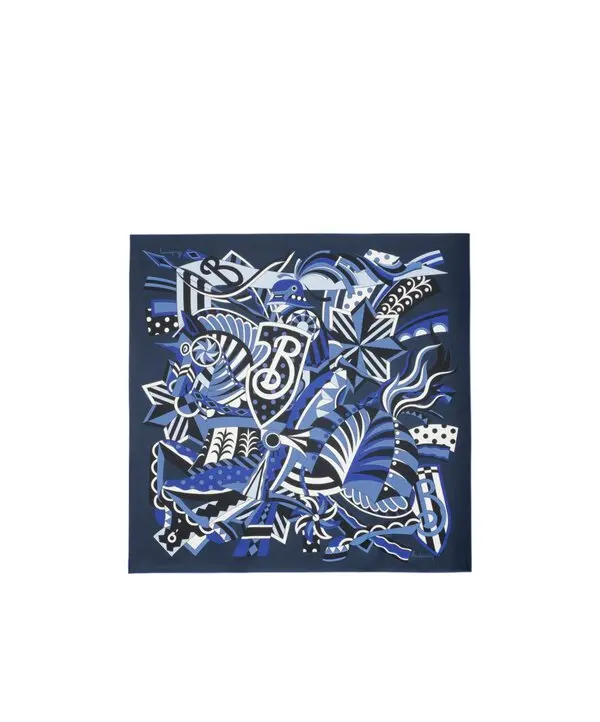 Burberry Carousel Ekd Finished-edge Scarf