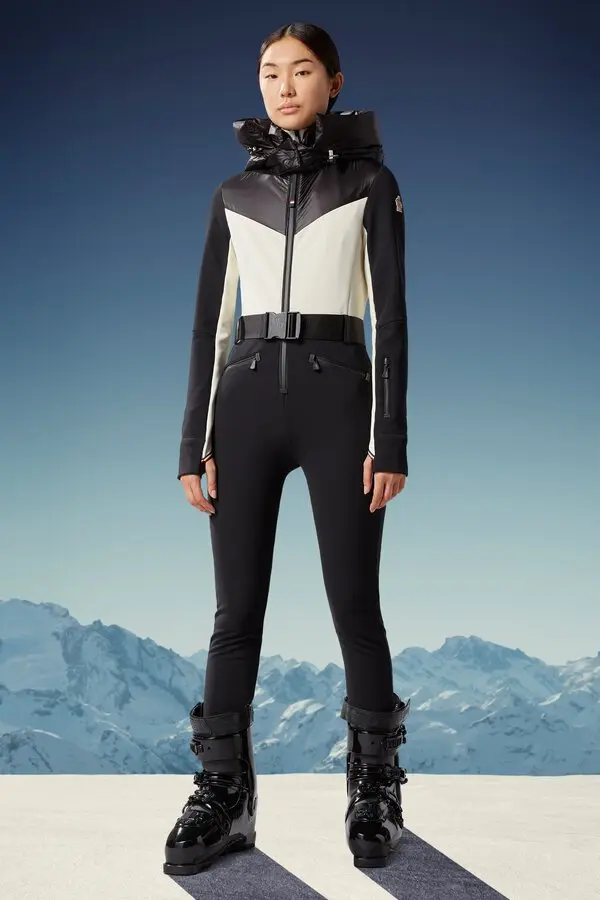 Moncler Ski Suit With Down Collar And Hood