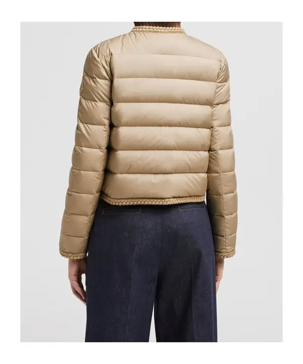 Moncler Braided Trim Short Padded Jacket - Light Brown