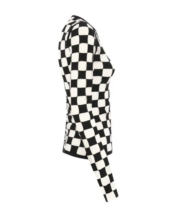 Sportmax Checkerboard Effect Crewneck Knitted Jumper
