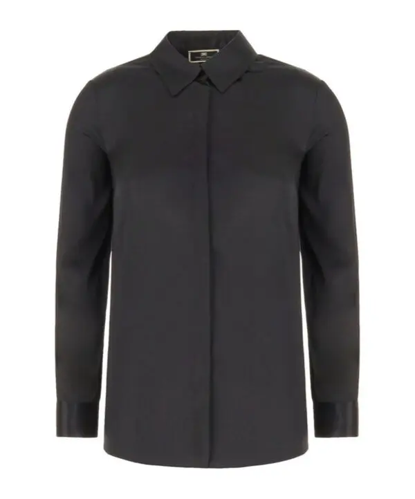 Elisabetta Franchi Lapel Collar Shirt - Black