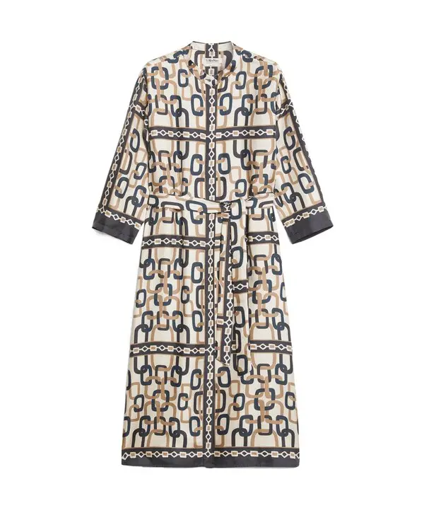 Max Mara All-over Printed Straight Hem Midi Dress