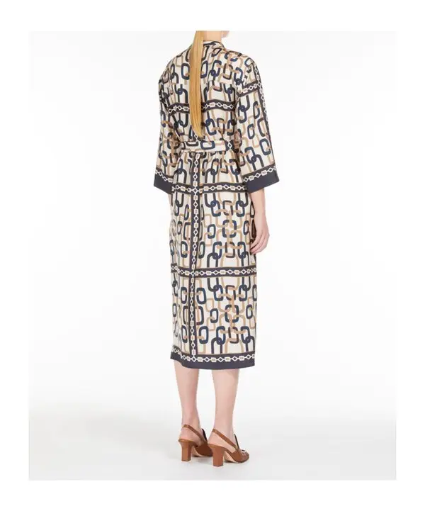 Max Mara All-over Printed Straight Hem Midi Dress