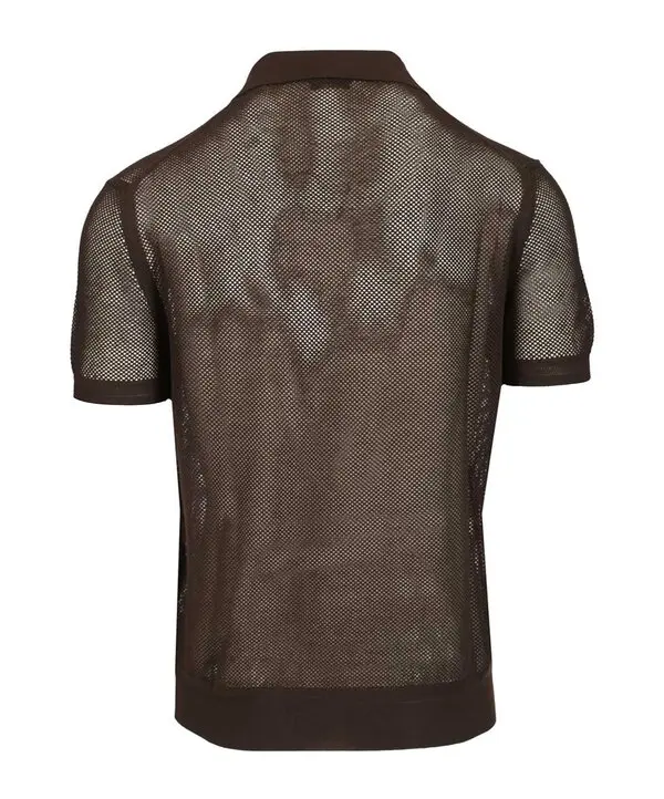 TOM FORD Short Sleeved Polo Shirt - Brown