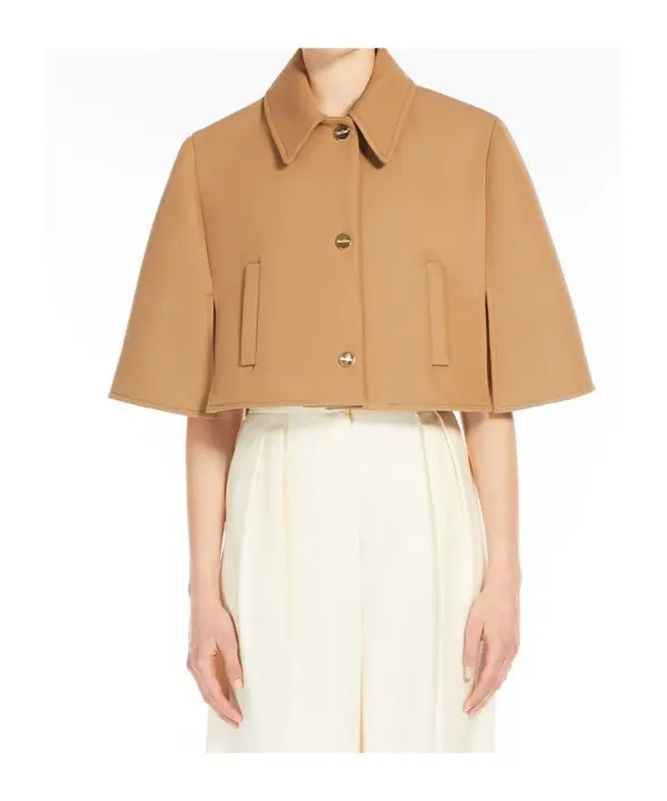 Max Mara Short Wool And Cotton Cloak