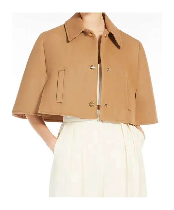 Max Mara Short Wool And Cotton Cloak