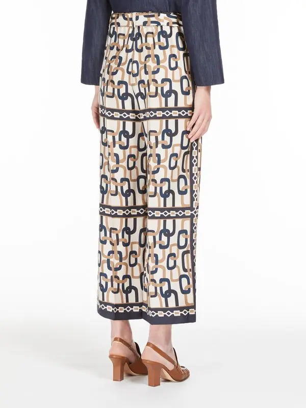 Max Mara Chain-print Wide-leg Pants