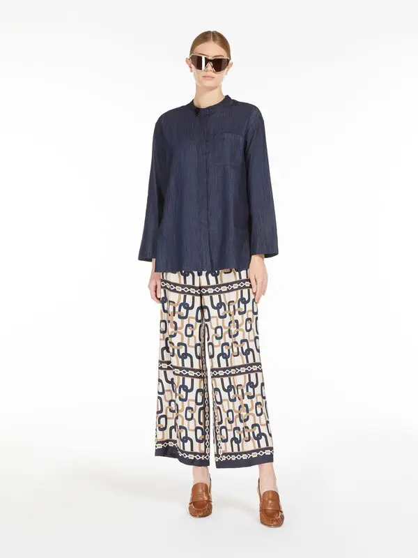 Max Mara Chain-print Wide-leg Pants