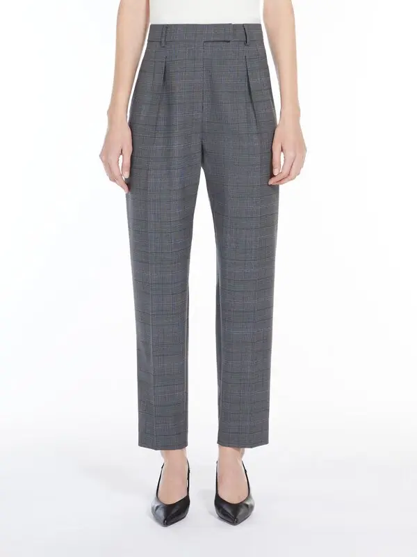 Max Mara Checked Straight Leg Trousers