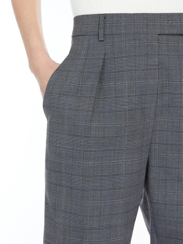 Max Mara Checked Straight Leg Trousers