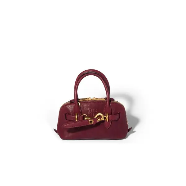 Miu Miu Aventure Mini Nappa Leather Bag - Amaranth Red