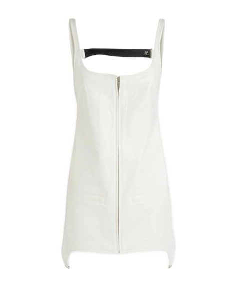 COURREGES Courrèges Zip Detailed Sleeveless Dress - White