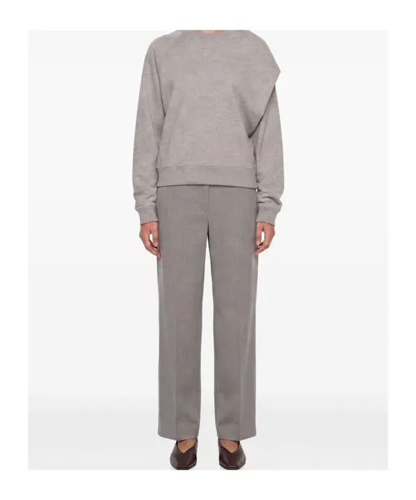 Dries Van Noten Long-sleeve Sweatshirt With Deconstructed Detail - Grey