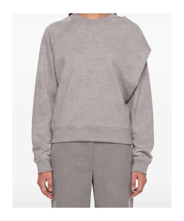 Dries Van Noten Long-sleeve Sweatshirt With Deconstructed Detail - Grey