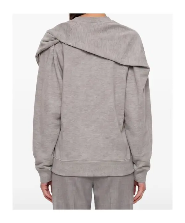 Dries Van Noten Long-sleeve Sweatshirt With Deconstructed Detail - Grey
