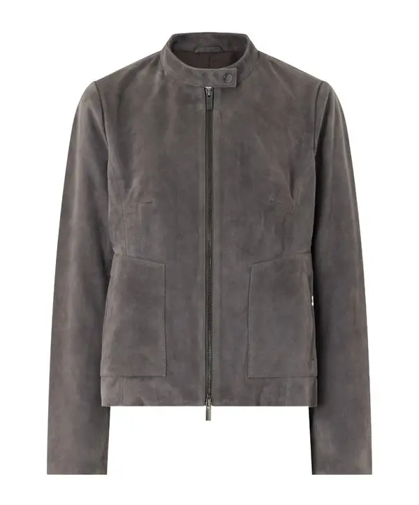 ST. AGNI Suede Long-sleeved Moto Jacket