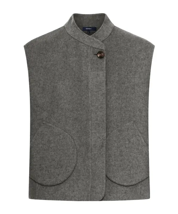 Soeur High-neck Sleeveless Vest - Light Gray