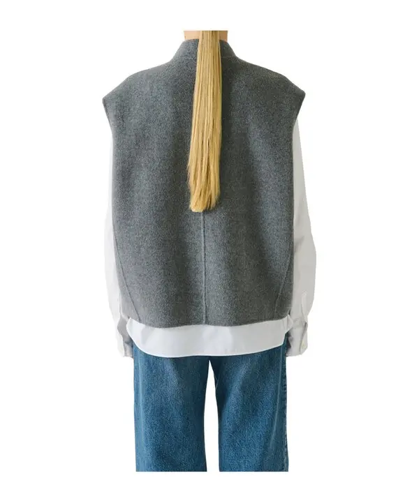 Soeur High-neck Sleeveless Vest - Light Gray