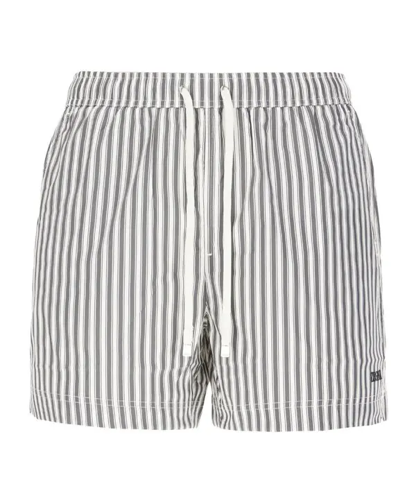 Zegna Striped Drawstring Swim Shorts