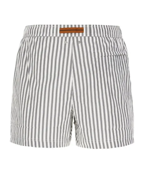 Zegna Striped Drawstring Swim Shorts