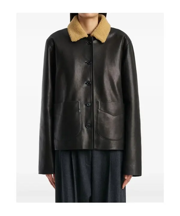 Khaite Long-sleeve Leather Jacket