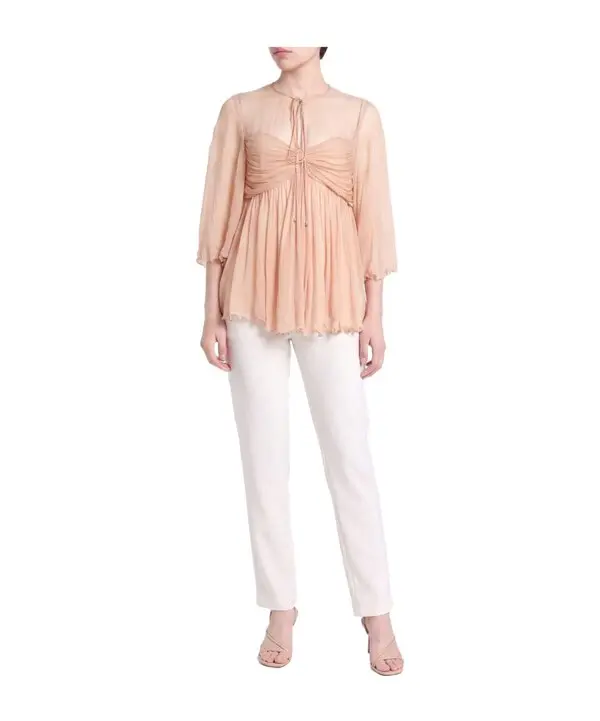 Chloé Solid-colored Georgette Top