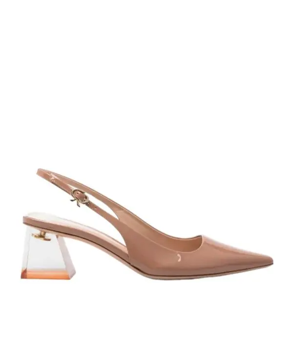 GIANVITO ROSSI 50mm Block Heel Slingback Pumps - Pink