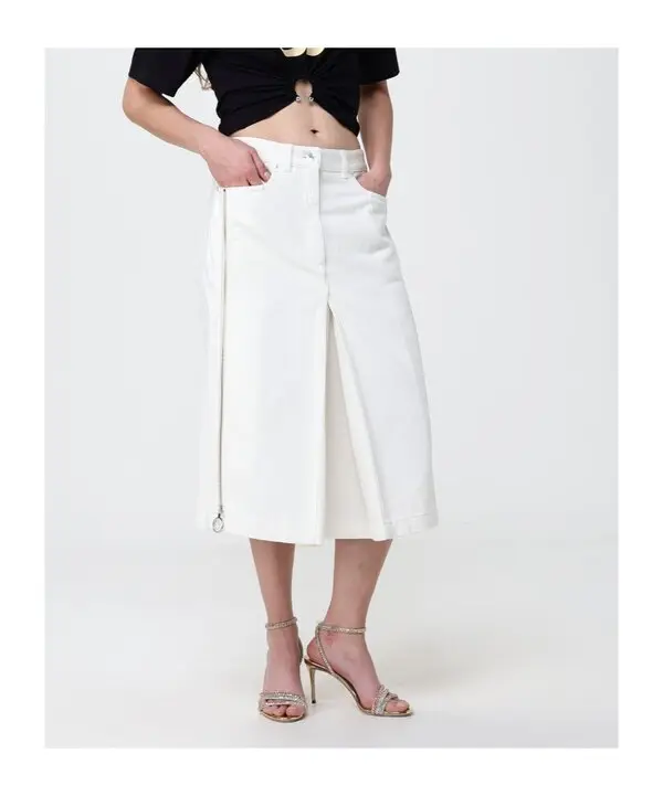 Rabanne Slit-detailed Denim Midi Skirt