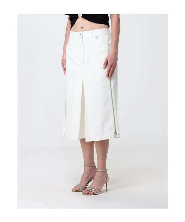 Rabanne Slit-detailed Denim Midi Skirt