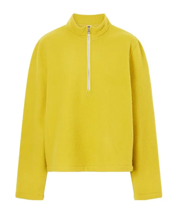 RIER Long-sleeved Sweatshirt With Stand Collar And Half-zip - Yellow