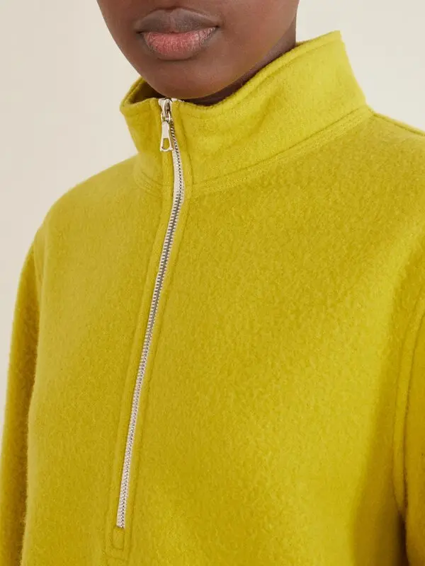 RIER Long-sleeved Sweatshirt With Stand Collar And Half-zip - Yellow