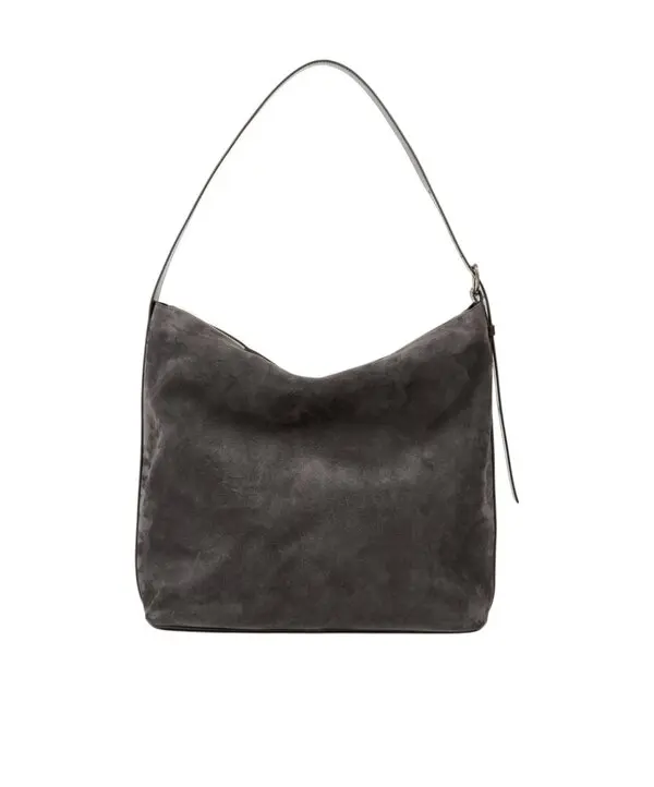 A.p.c. Vera Maxi Suede Shoulder Bag - Gris Ardoise