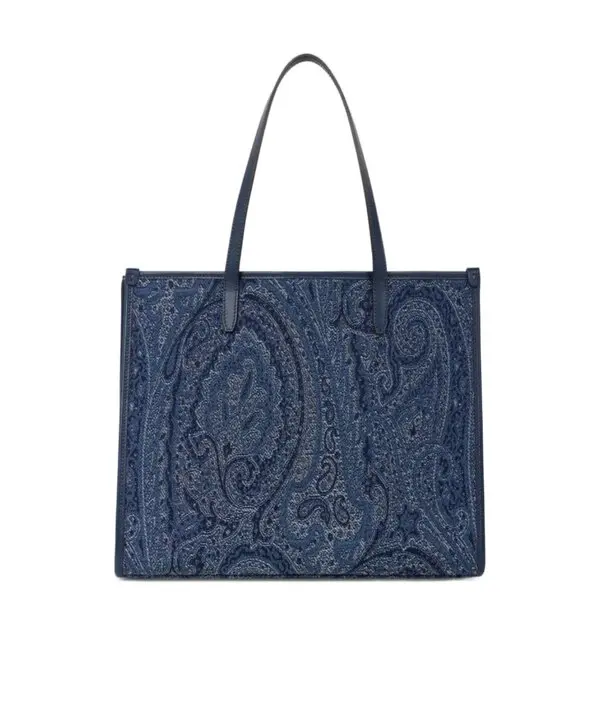 Etro Love Trotter Jacquard Denim Tote Bag - Blue