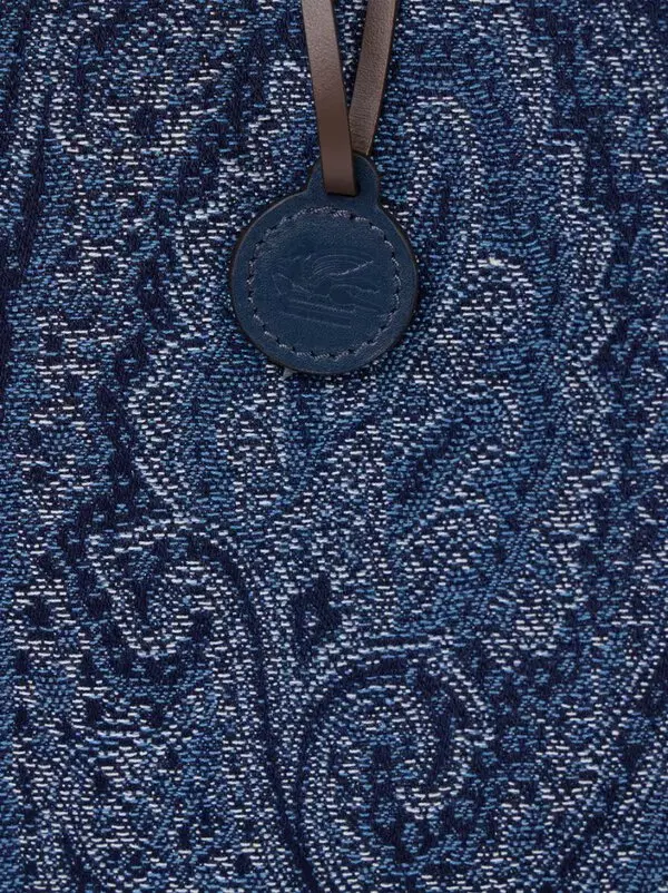 Etro Love Trotter Jacquard Denim Tote Bag - Blue