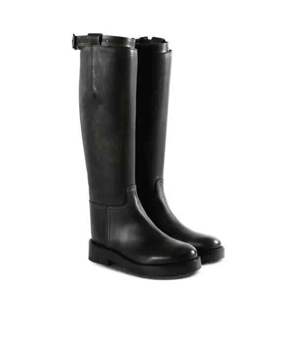 ANN DEMEULEMEESTER Round Toe Tall Boots