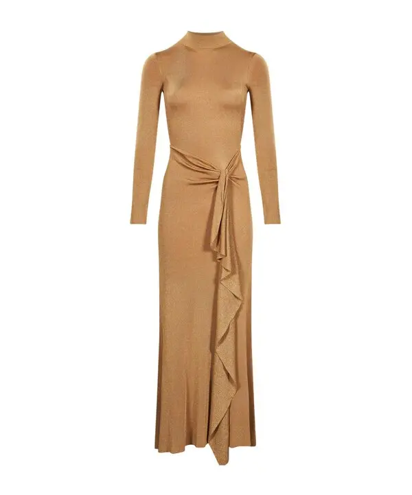 Roland Mouret Knit Drape Gown - Gold